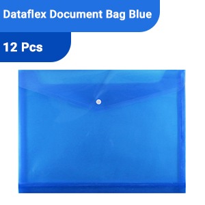 Map Plastik Kancing Punggung F4 - Biru (Pak Isi 12 Pcs)