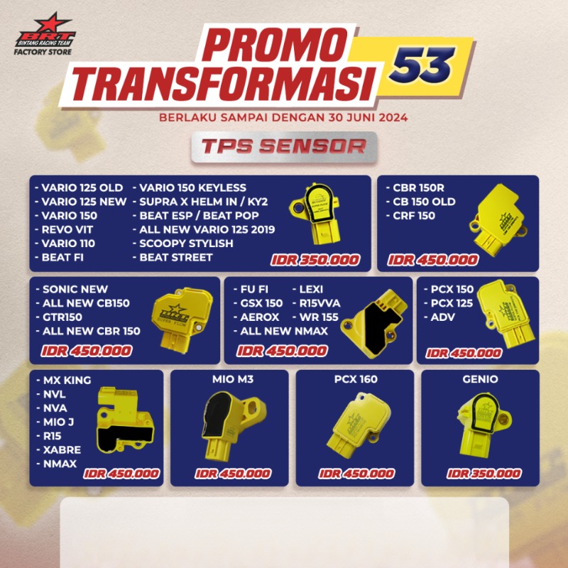 TPS Sensor BRT Super Flow - Yamaha - Honda - Suzuki