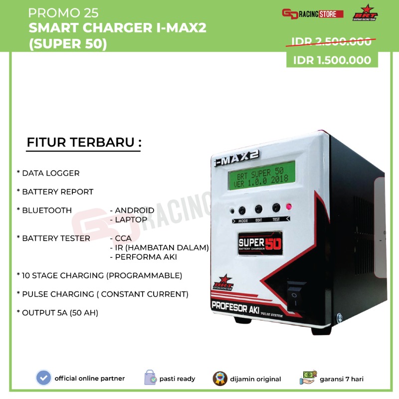 Cas Aki Digital Mobil Motor - Smart Charger Imax 2 Super 50A