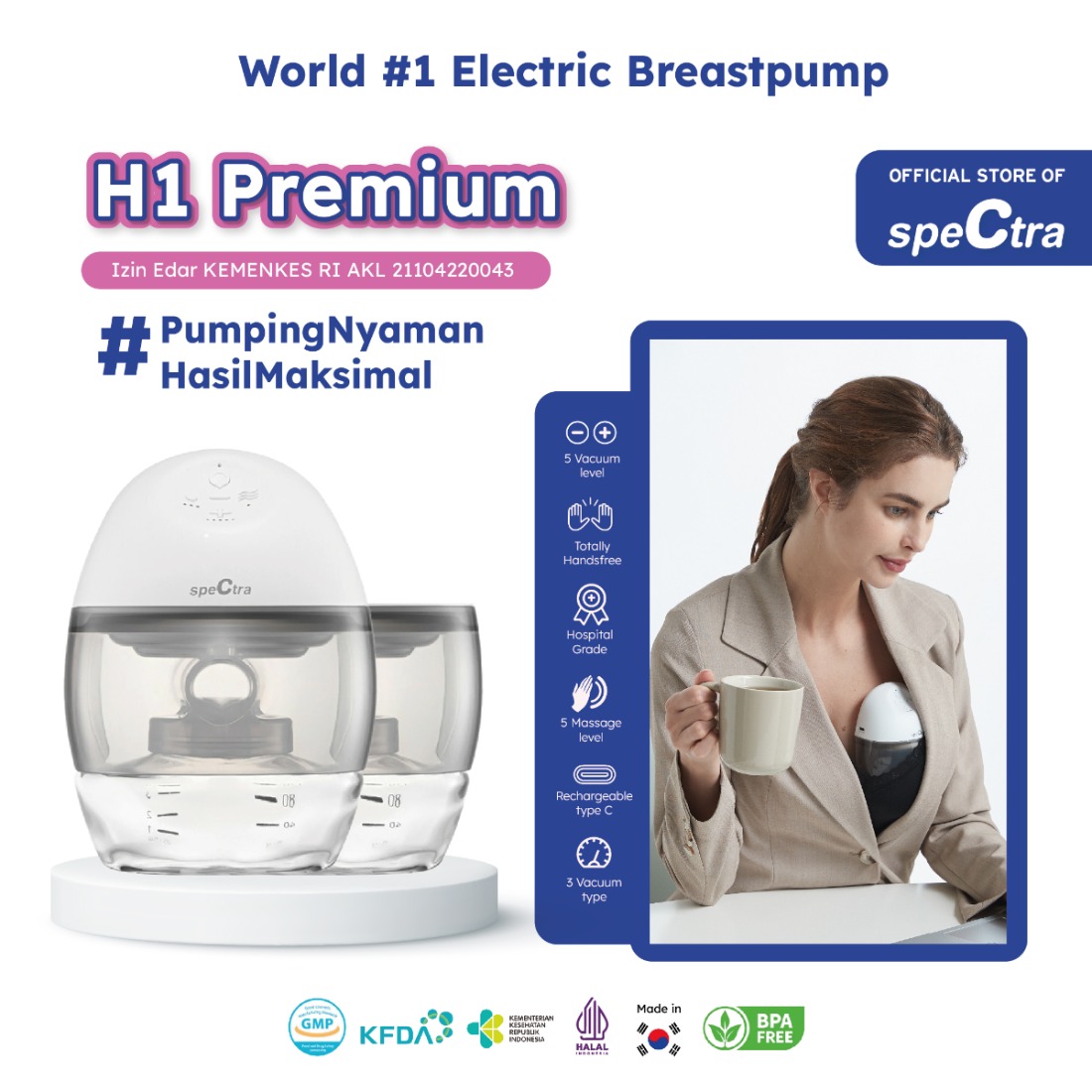 [SEWA] Pompa ASI Elektrik Spectra H1 Premium - Wearable Electric Breastpump
