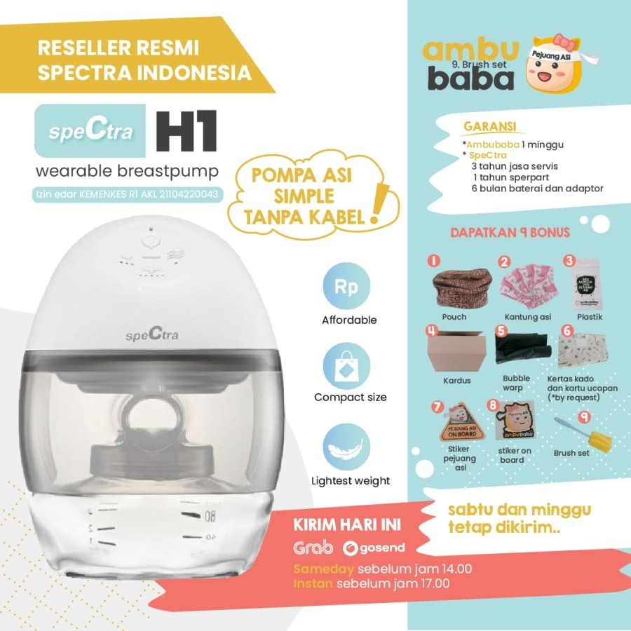 Spectra H1 Wearable Electric Breast Pump - H1 - Lite