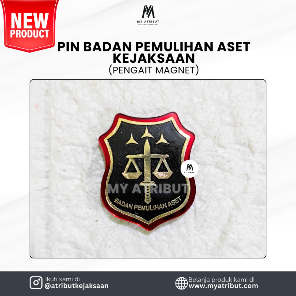 Pin Badan Pemulihan Aset Kejaksaan Akrilik Merah