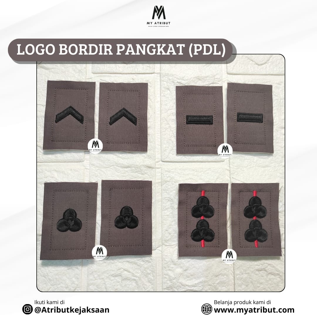 Logo Bordir Pangkat Golongan 3B Untuk Baju Lapangan