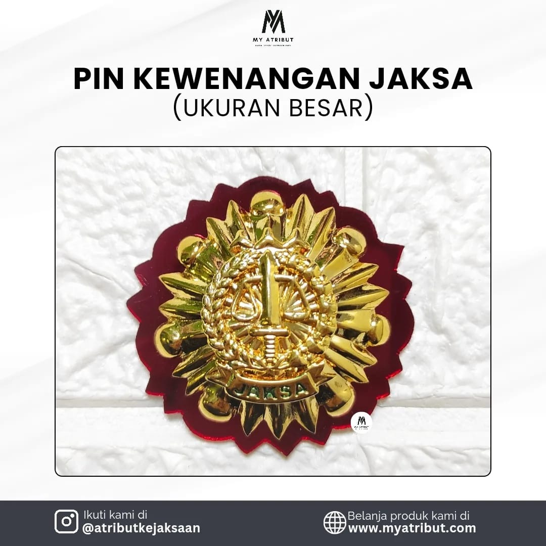 Pin Jaksa Kewenangan Akrilik Merah